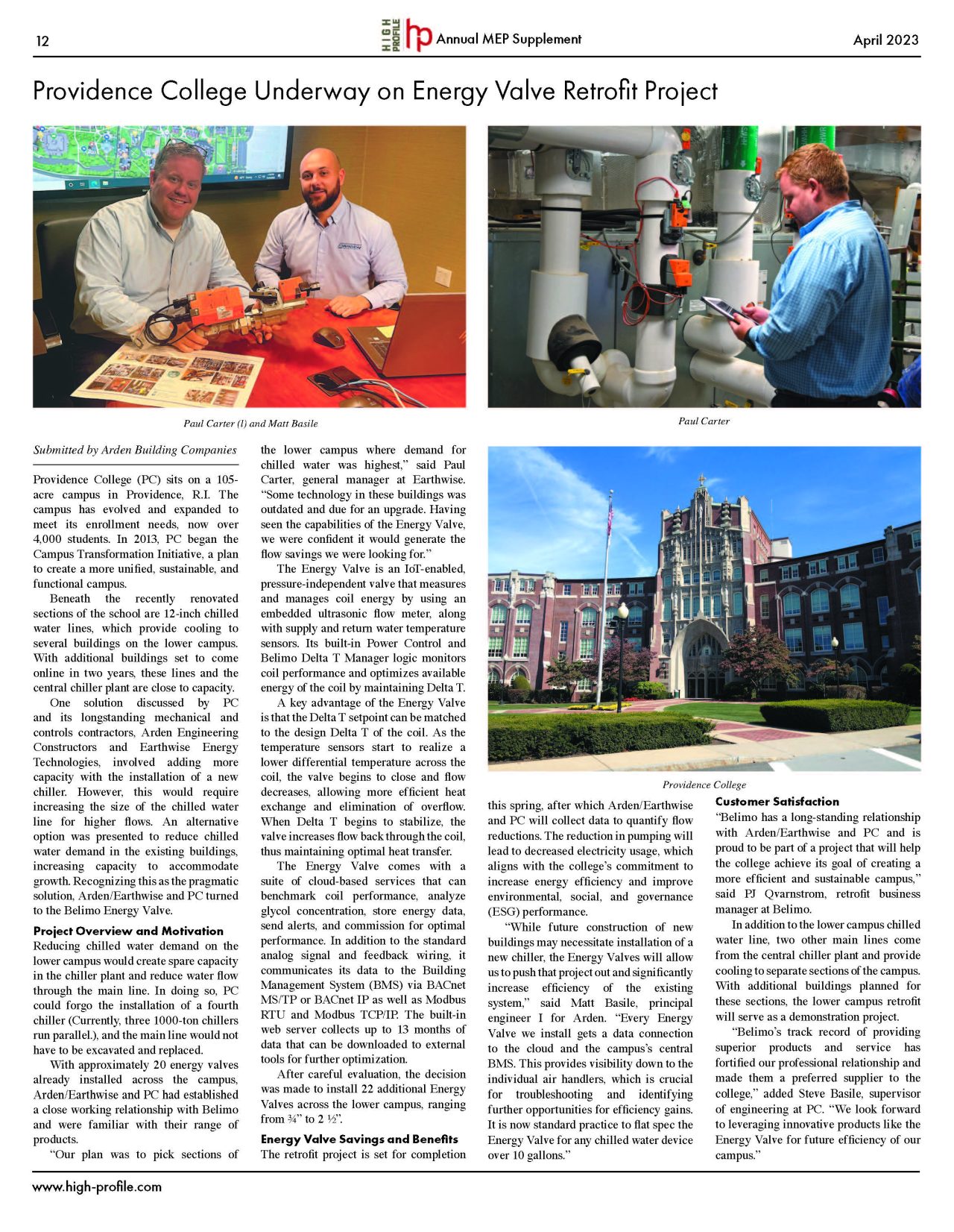 Providence College Energy Valve Retrofit Project - Arden Engineering ...